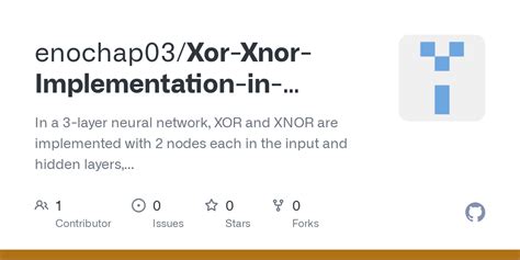 Github Enochap03xor Xnor Implementation In Neural Network In A 3