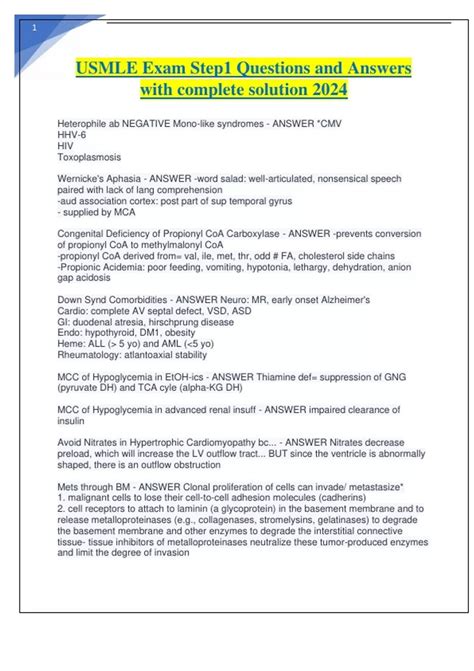 Usmle Exam Step1 Questions And Answers With Complete Solution 2024