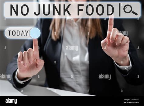Conceptual Display No Junk Food Business Concept Stop Eating Unhealthy