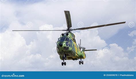 The IAR 330 Puma SOCAT Helicopter Take Off At The Air Show At The