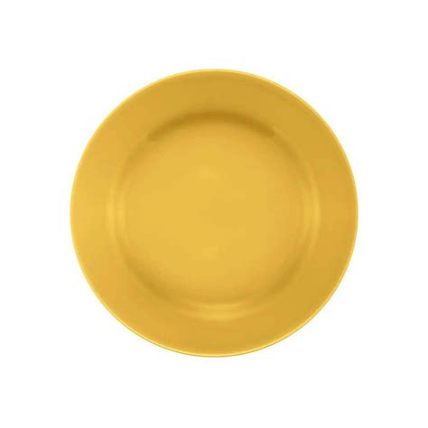 Jogo de Prato Sobremesa Amarelo Cerâmica Oxford 19cm 6 peças Jogo de