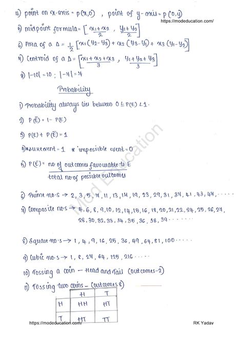 Class 10 Maths Formula All Chapters Pdf Download Artofit