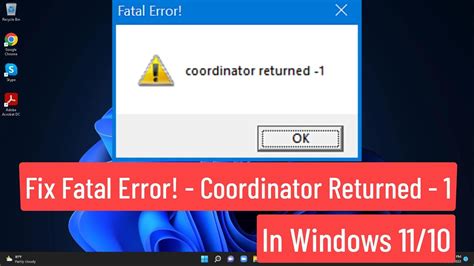 Arreglar Error Fatal Coordinator Returned 1 En Windows 1110