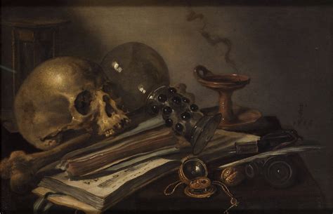 Vanitas Still Life With Skull Glass And Notes 1656 78×57 Cm By
