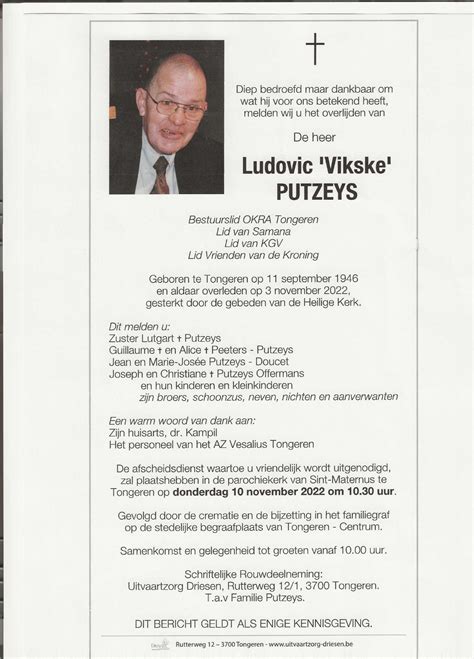Ludovic Putzeys † 03112022 Inmemoriam