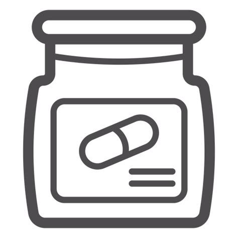 Design Png E Svg De Ícone De Traço Do Frasco De Comprimidos Para Camisetas