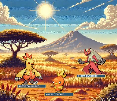 Torchic Evolution Line Evolution Series Print Pixelbeach