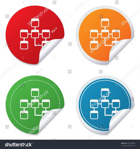database sign icon relational database schema stock illustration