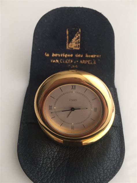 Vintage Van Cleef And Arpels Clock Gold Brass For Travel Or Etsy
