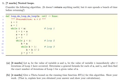 Solved 1 7 Marks Nested Loops Consider The Following Chegg