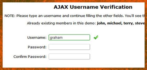 11ajax Check Username Availability Example