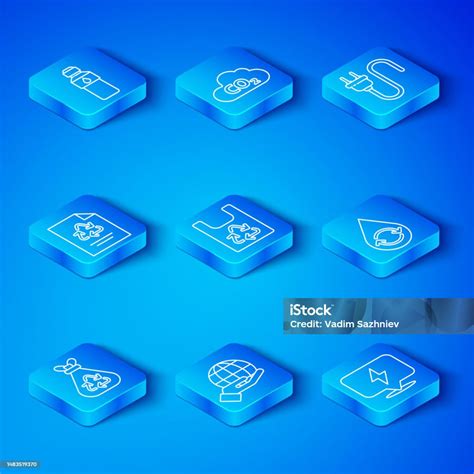 재활용 플라스틱 지구 지구본을 들고 있는 손 쓰레기 봉투 깨끗한 아쿠아 전기 플러그 종이 물병 번개 모양 아이콘을 재활용합니다 벡터 3차원 형태에 대한 스톡 벡터 아트 및