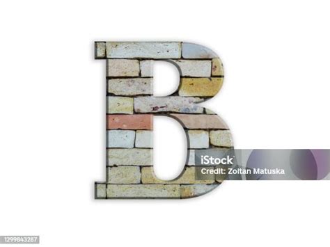 3d 일러스트레이션 편지 B 벽돌 구조 알파벳 글꼴 건축 패턴 시멘트 돌 재료 질감 흰색에 고립 0명에 대한 스톡 사진 및 기타