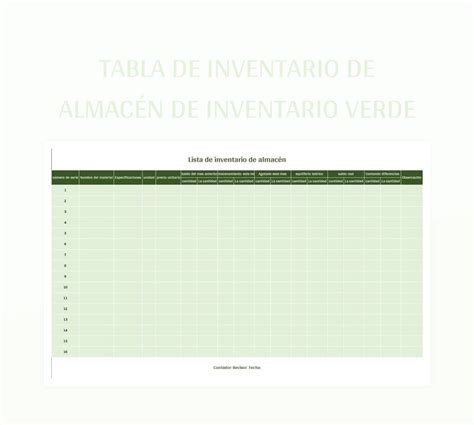 Plantilla De Excel Cronograma De Formulario De Tabla De Inventario De Almacén Y Hoja De Cálculo
