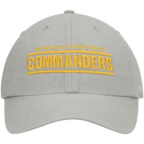 Men S Washington Commanders Gray Script Clean Up Adjustable Hat