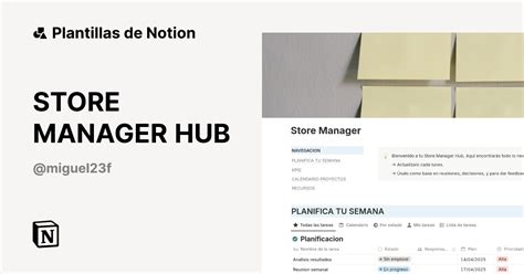Plantilla STORE MANAGER HUB de Miguel Gonzalez | Notion Marketplace