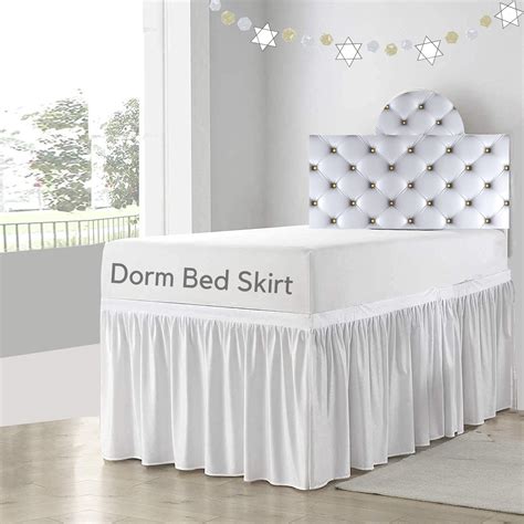 Amazon Cottingon Dorm Room Bed Skirt Microfiber White Solid Twin XL Drop Home