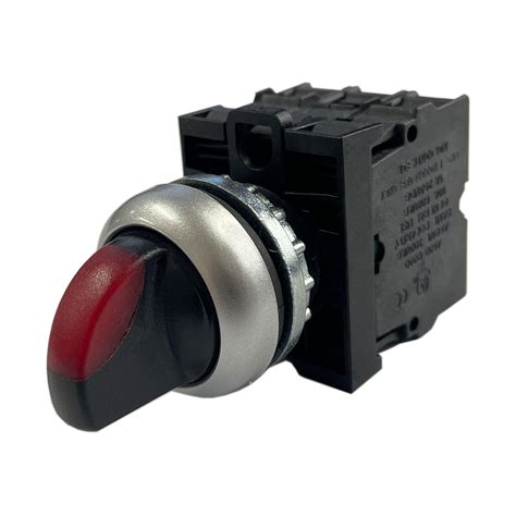 M22 Illuminated Selector Switch Red Led
