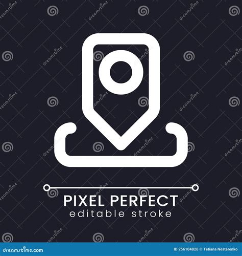 Location Pin Pixel Perfect White Linear Ui Icon For Dark Theme Stock