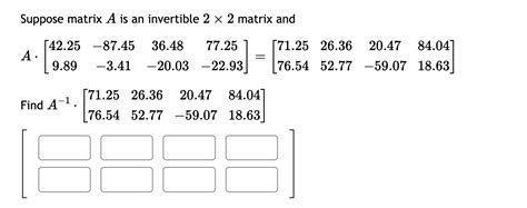 Solved Suppose Matrix A Is An Invertible 2×2 Matrix And