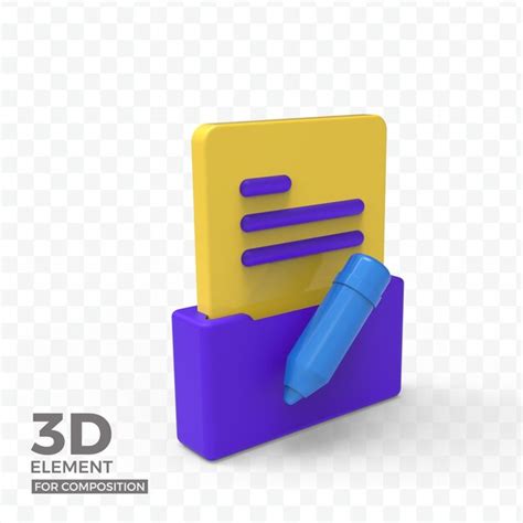 Premium Vector 3d Folder File Icon Illustration Render