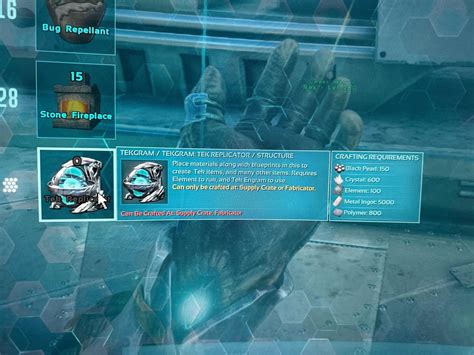 how do i craft a tek replicator r ark