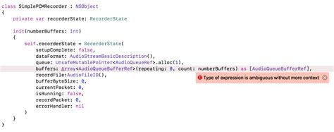 Swift Array Creation Causes Type Of Expression Is Ambiguous Without