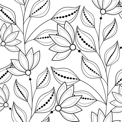 Seamless Abstract Monochrome Floral Pattern — Stock Vector