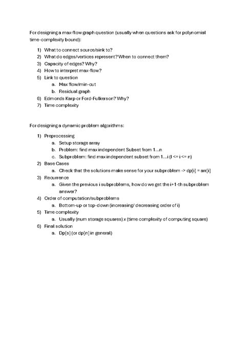 Comp3121 Finals Notes For Designing A Max Flow Graph Question
