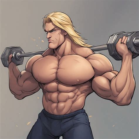 Gay Muscled Huge Pecs Thighs Long Blond Hair Male By Gymblade On Deviantart