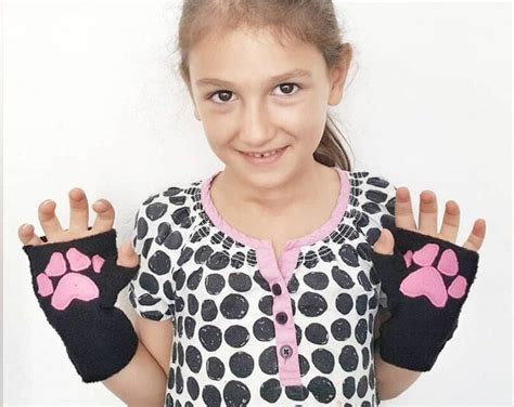 Black Cat Costume Black Cat Mask Cat Mittens Cat Tail Kitten Mask Black Kitty Costume Halloween