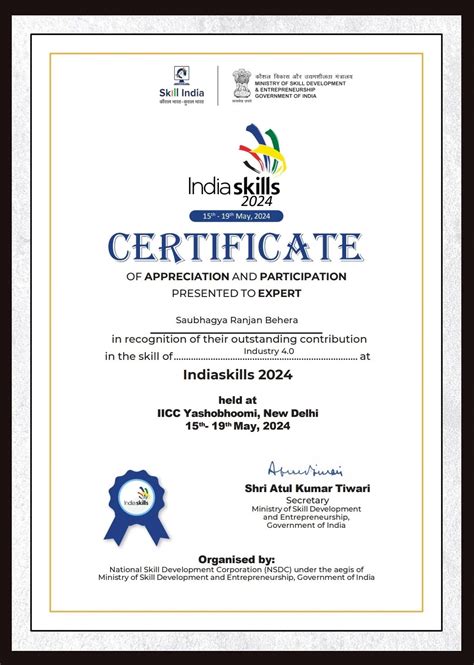 Industry4 Indiaskill Expert Saubhagya Ranjan Behera