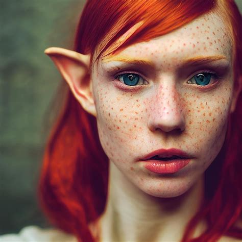 Premium Photo Elf Woman Portrait With Pointy Ears Fantasy Illustration