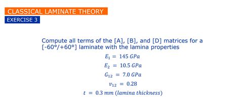 Solved Classical Laminate Theoryexercise 3compute All Terms