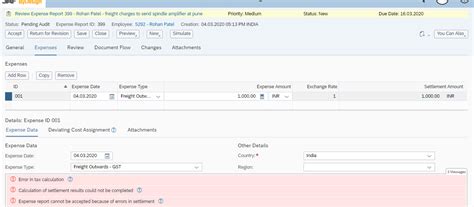 Tax Calculation Errorerrors In Settlement Sap Community
