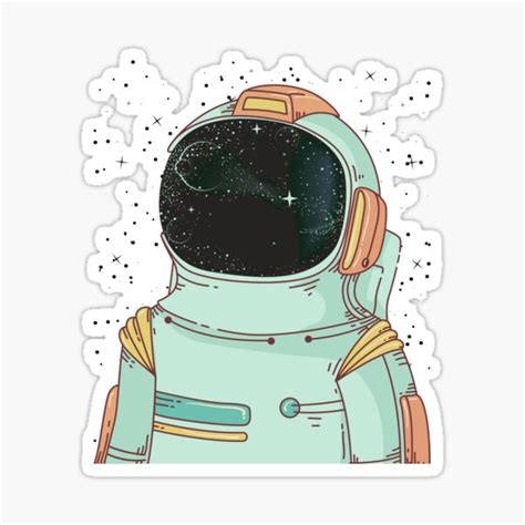 Cute Space Man With White Stars Sticker For Sale By Metraz Redbubble