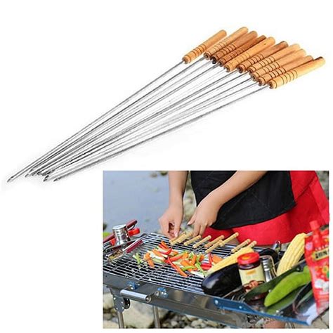 Hariumiu Kitchen 1020 Pcs Kabob Skewers Flat Metal Bbq Barbecue Skewer