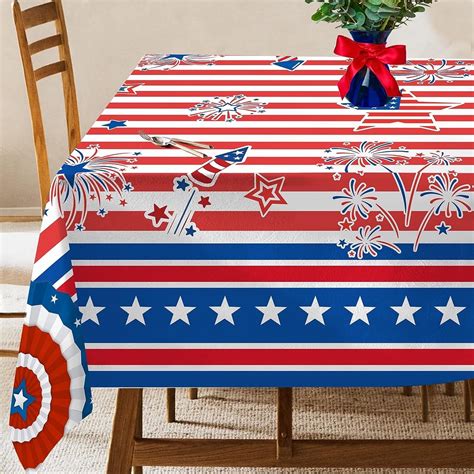 4th Of July Tablecloth Patriotic Table Cloth For Rectangle Tables 60x120 4th Of July