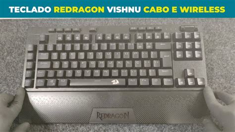 Redragon Vishnu K596 RGB TKL Cabo e Wireless Teclado Mecânico