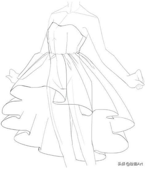 画女人的连衣裙简笔画 天马图吧