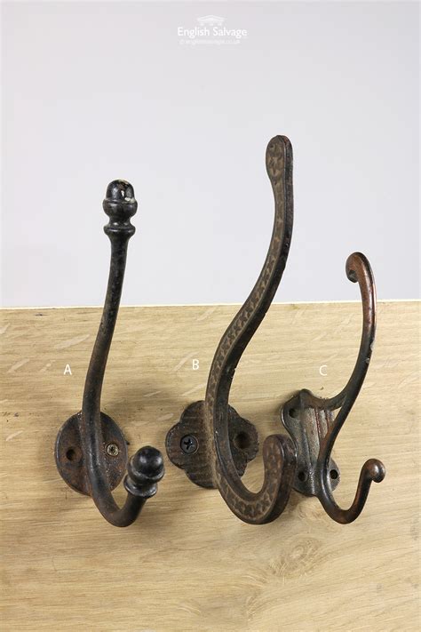 Vintage Cast Iron Double Coat Hooks