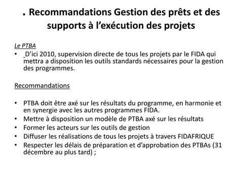 Ppt Atelier Regional Du Fida Sur Lexecution Des Projets En Afrique