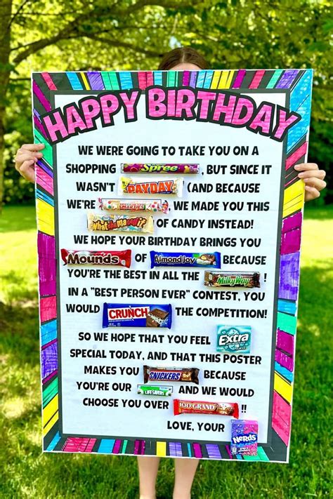 Candy Bar Poster Ideas
