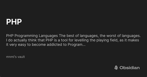 Php Mnmls Vault Obsidian Publish