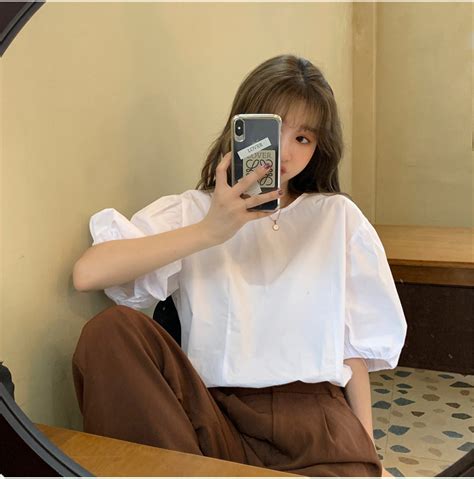 파라다이스키스 3컬러여름 테시 벌룬 퍼프소매 반팔 블라우스 빅사이즈