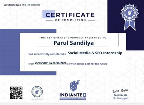 Parul Sandilya On Linkedin Internship Marketing Seo Connections