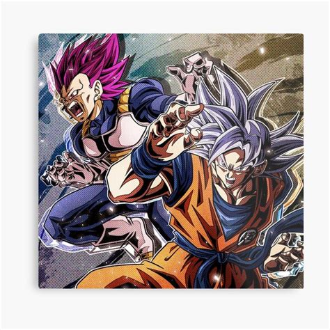 Lámina Metálica Goku Ultra Instinto Y Vegeta Ultra Ego De Drwolfstark