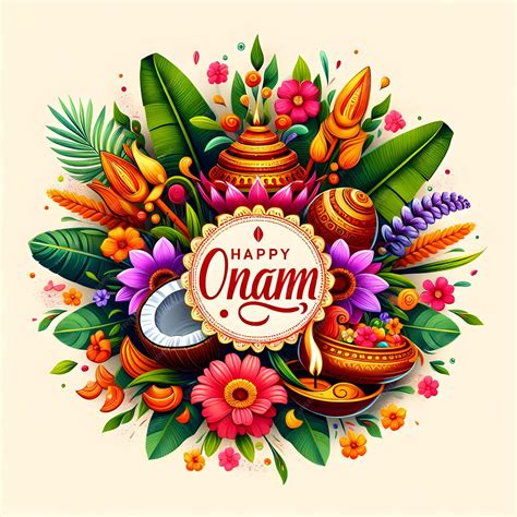오넘 축제에 대한 창의적인 일러스트레이션 일러스트래션 행복한 오넘 축제가 배경 무료 프리미엄 Ai 생성 이미지