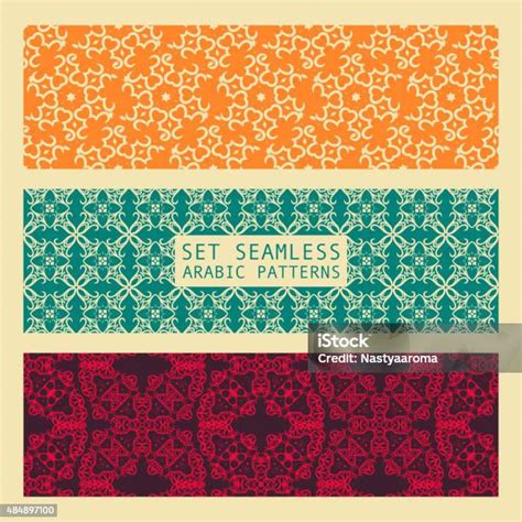 Set Of Arabic Seamless Patterns Vector向量圖形及更多2015年圖片 2015年 亞洲 伊斯蘭教