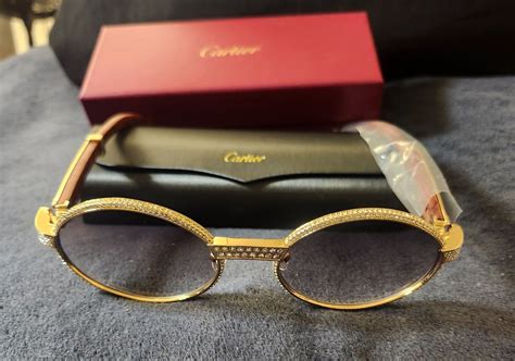 Rare Cartier Giverny Bubinga Wood Sunglasses 100 Aut Gem